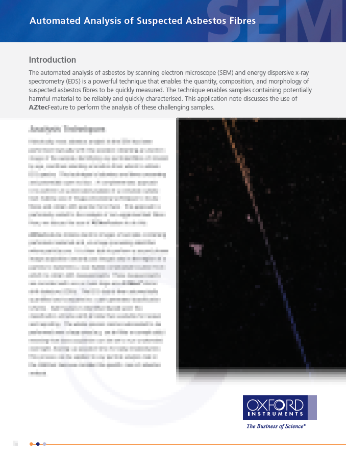 Automated Analysis of Suspected Asbestos Fibres - Nanoanalysis - Oxford ...