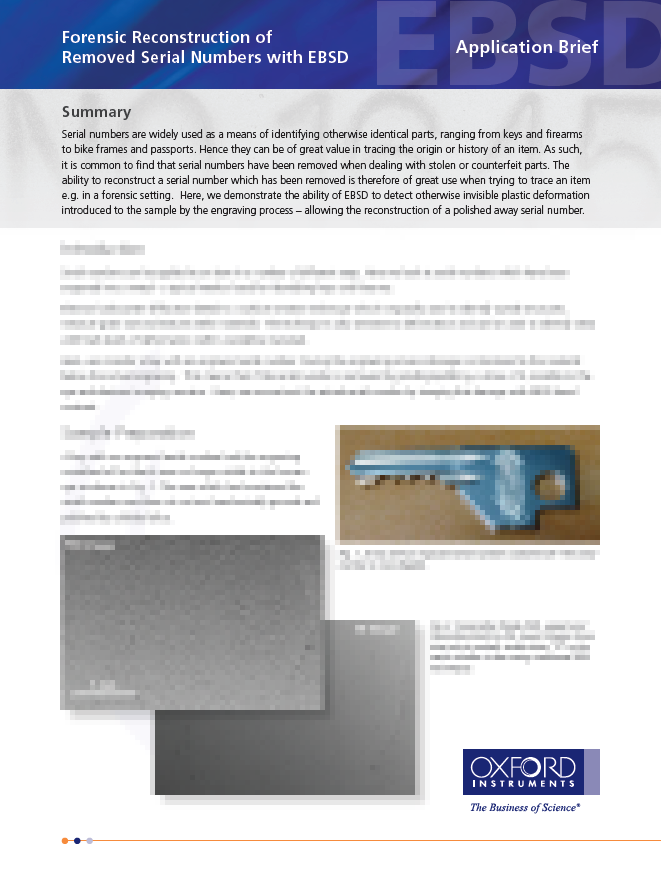 Forensic Reconstruction Of Removed Serial Numbers With Ebsd