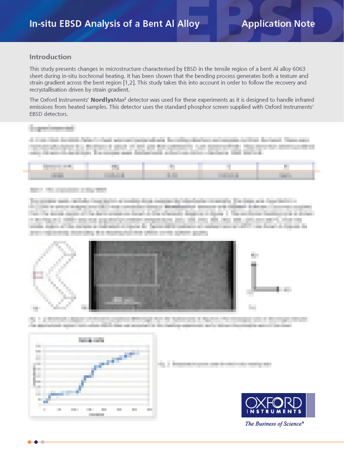 In Situ Ebsd Analysis Of A Bent Al Alloy Nanoanalysis Oxford