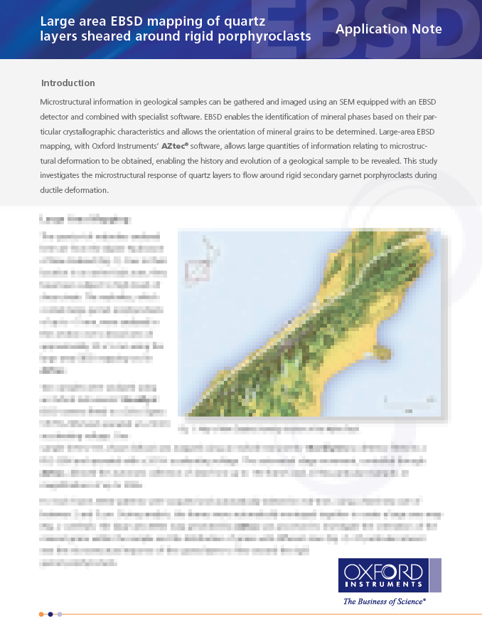 Large area EBSD mapping of quartz layers sheared around rigid porphyroclasts - Nanoanalysis ...