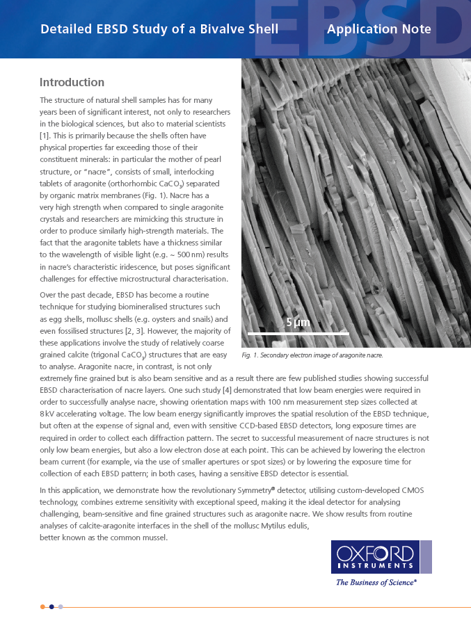 Detailed EBSD Study of a Bivalve Shell - Nanoanalysis - Oxford Instruments